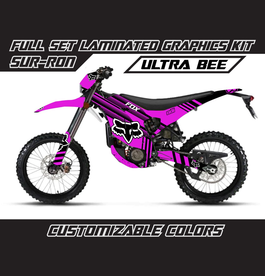 ULTRA BEE Sur Ron Fox Purple Full Graphics Kit Gloss or Matte Surron ...