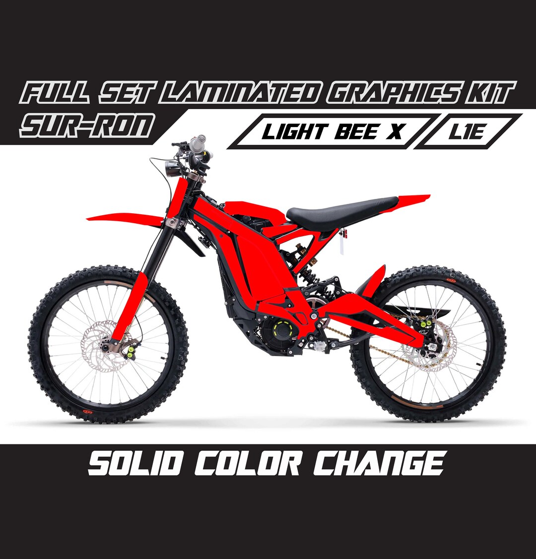 SUR RON Solid Full Color Change Red Graphics Kit Gloss or Matte Surron ...