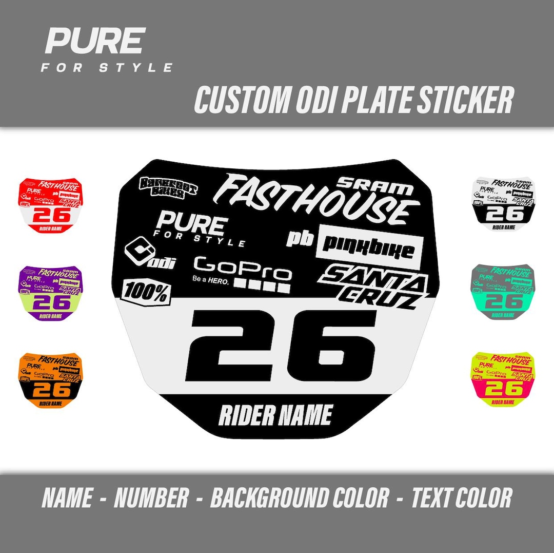 Custom ODI Front Plate Sticker - Sur Ron MTB Talaria Downhill DH ...