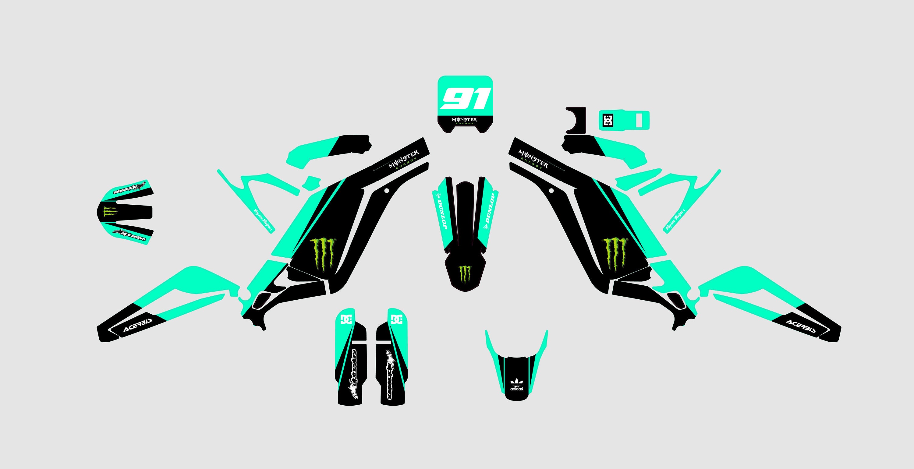 SUR RON Monster MX Electric Full Graphics Kit Gloss or Matte - Etsy