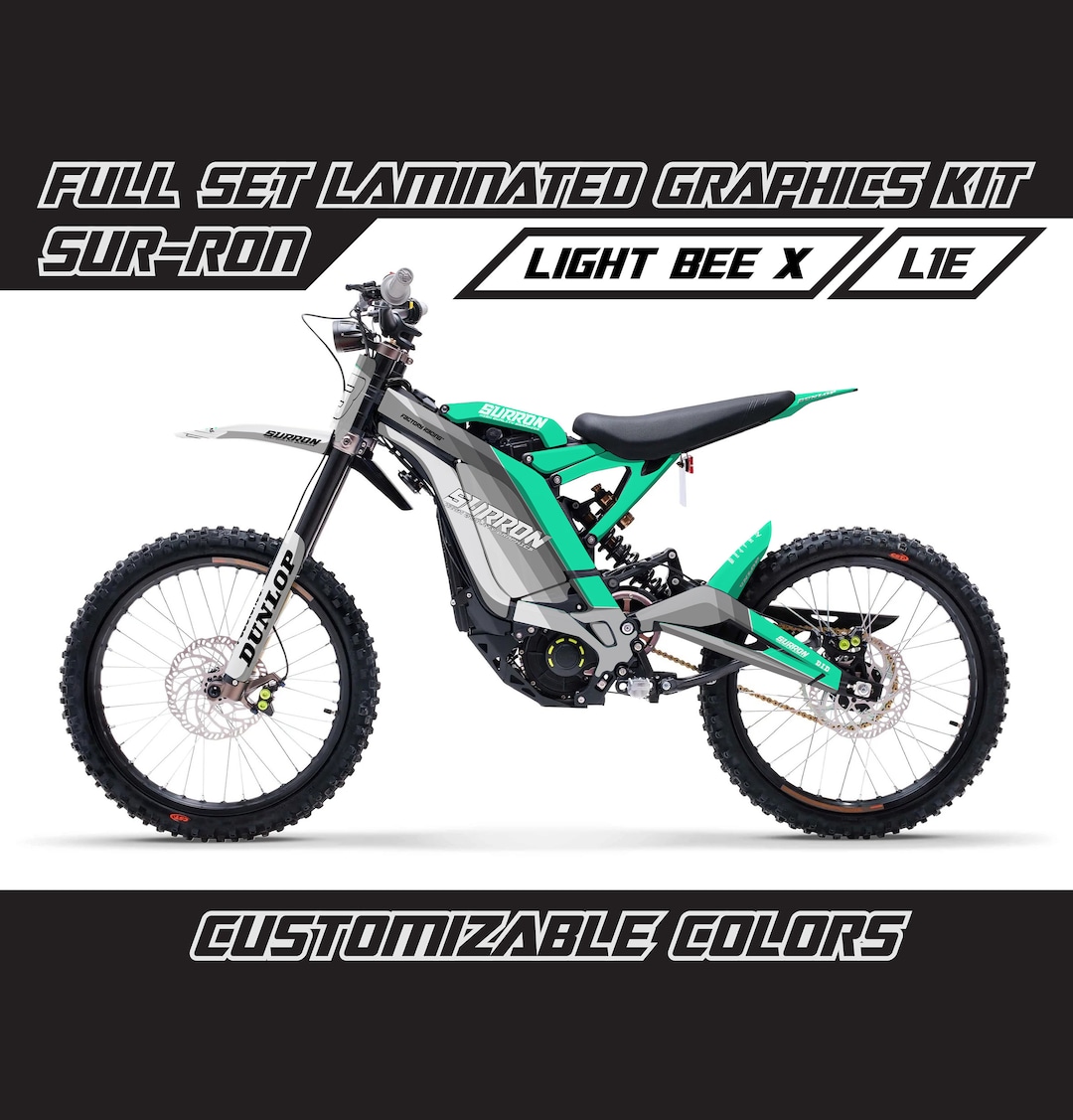 SUR RON Lines Electric Gray Full Graphics Kit Gloss or Matte Surron ...