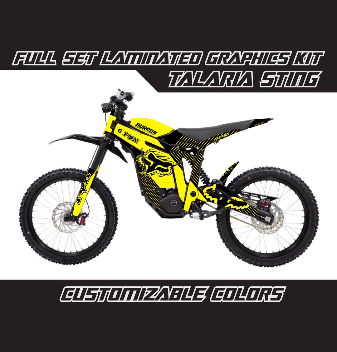 TALARIA STING Fox Suzuki Yellow Full Graphics Kit Custom Gloss or Matte ...