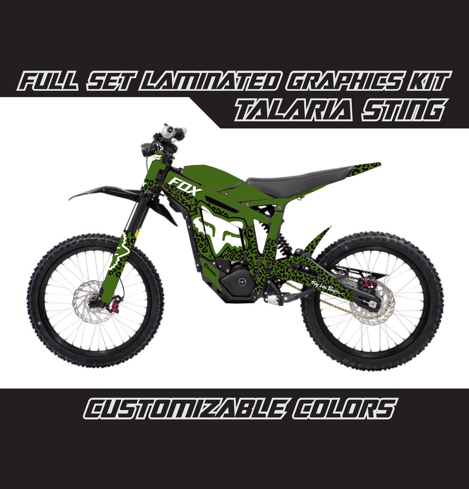 TALARIA STING Fox Cheetah Army Green Full Graphics Decals Stickers Kit ...