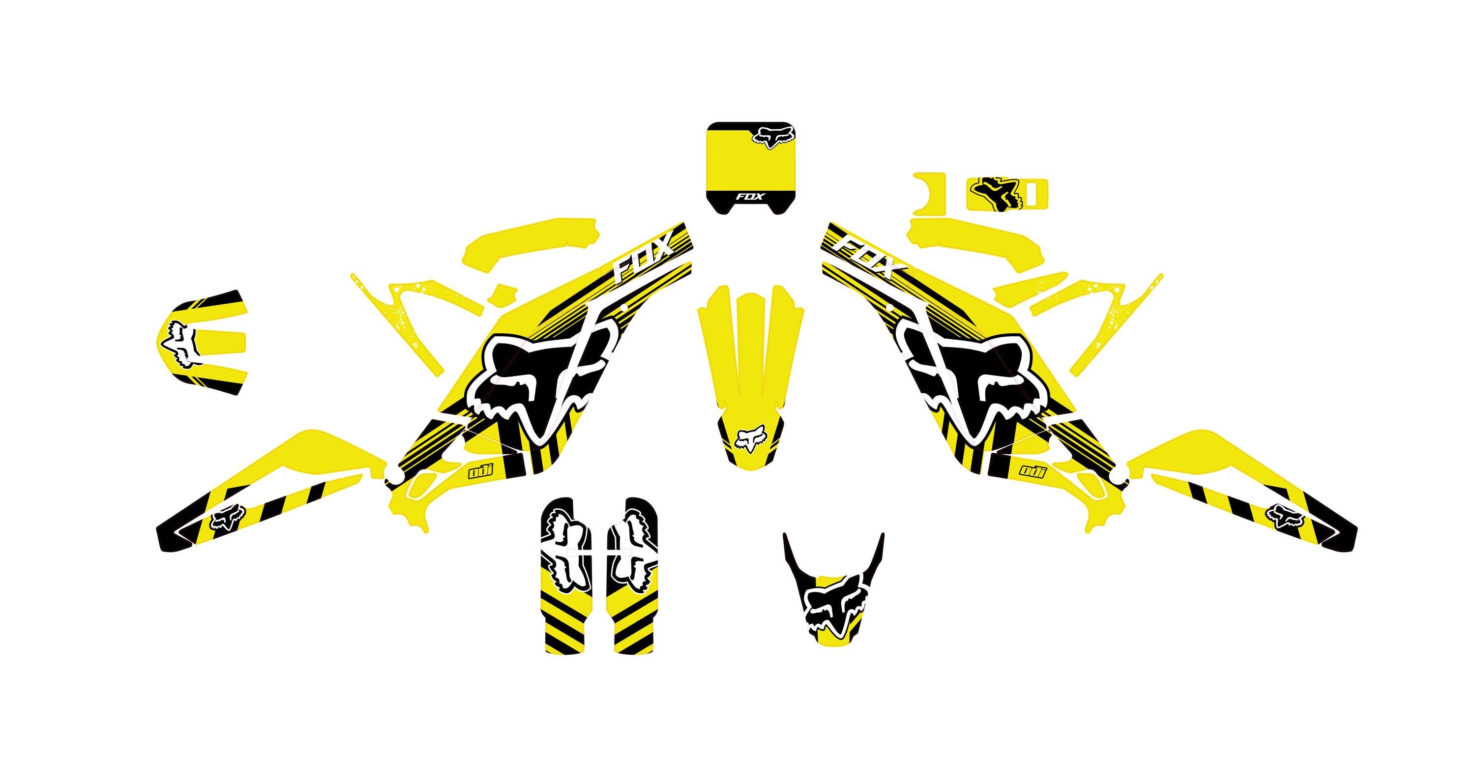 SUR RON Light Bee X Graphics Kit - Yellow White Fox Full Decal Wrap ...