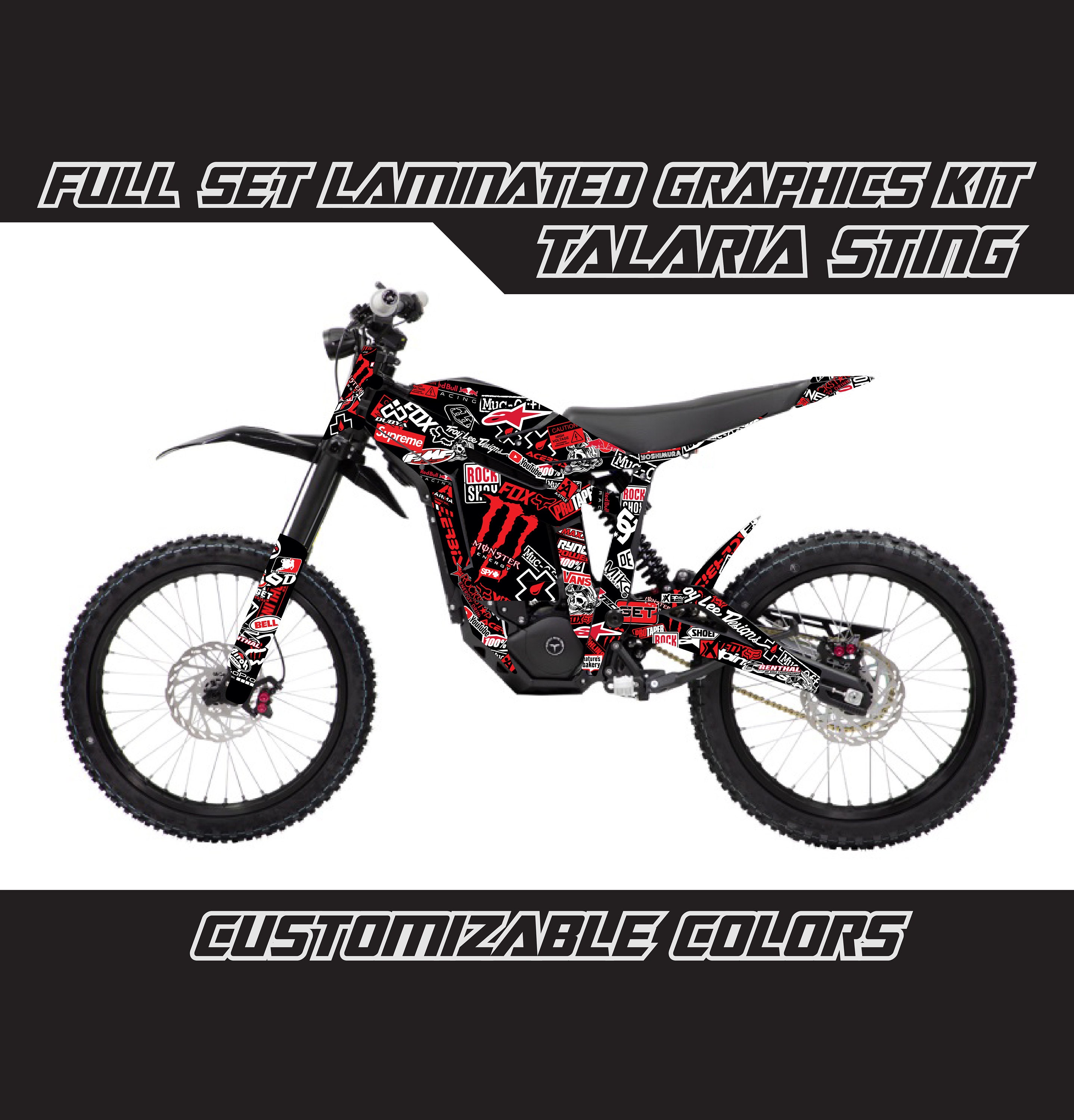 TALARIA STING Stickerbomb Red Full Graphics Decals Stickers Kit Gloss ...