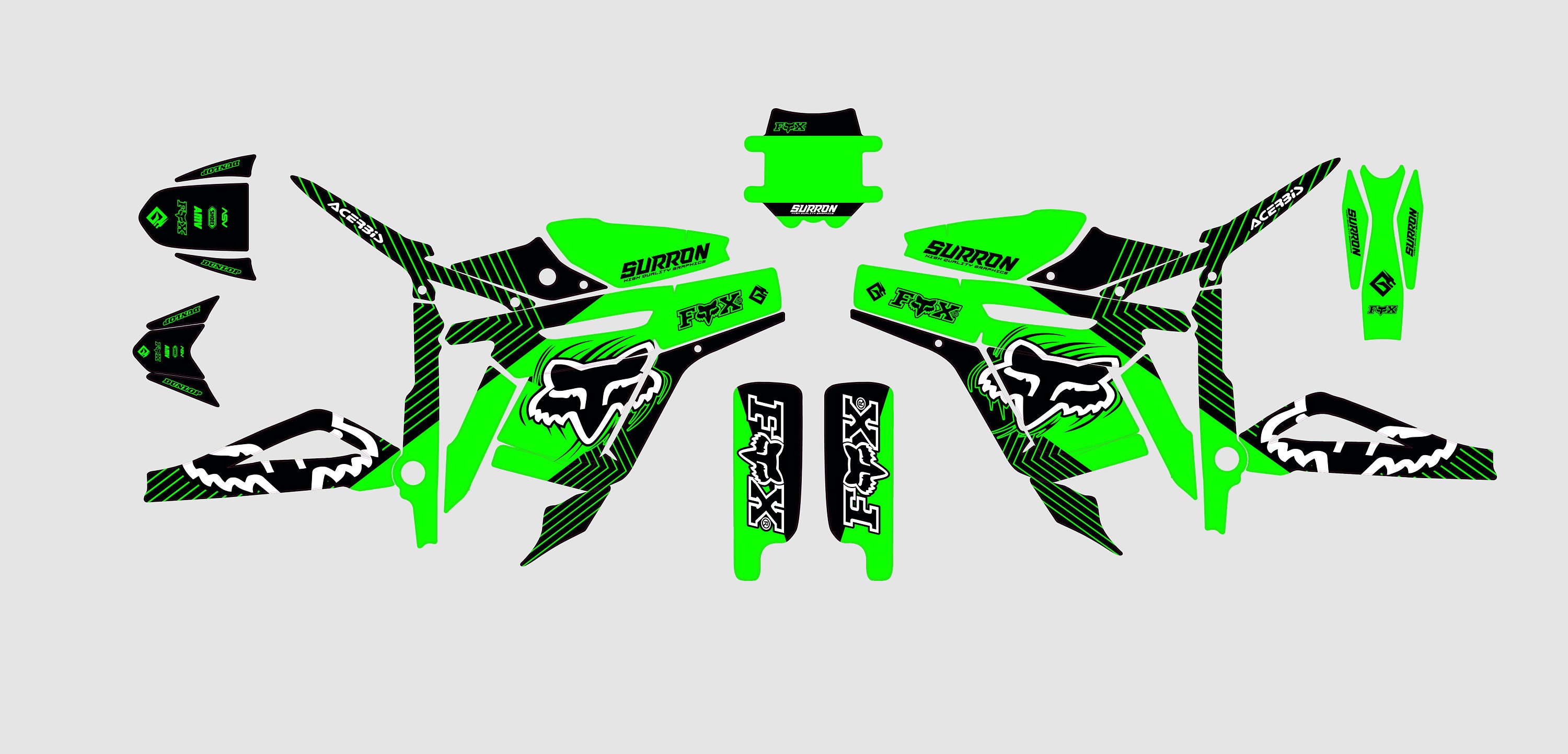 TALARIA STING Fox Green White Full Graphics Kit Custom Gloss or Matte ...