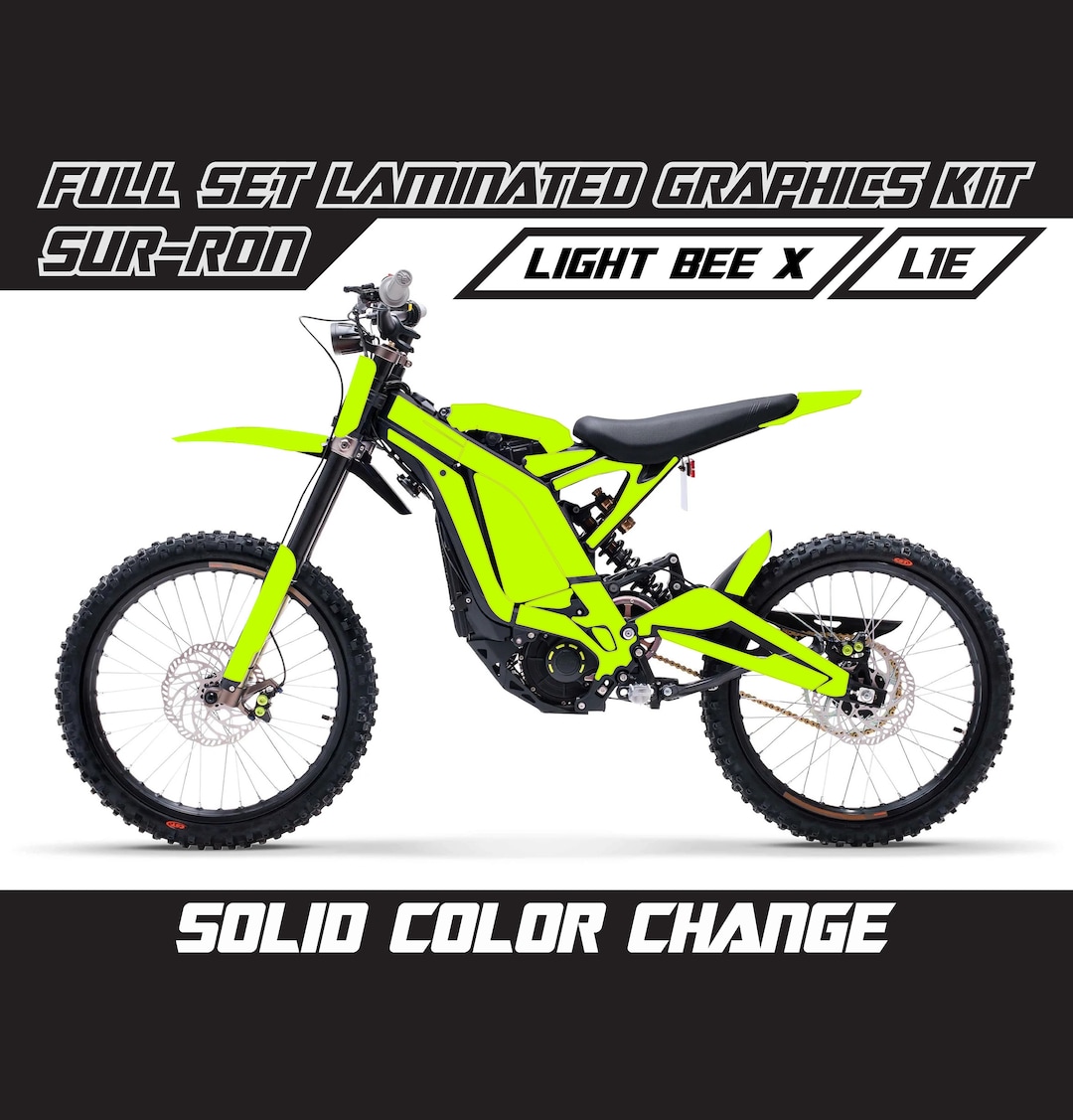 SUR RON Solid Full Color Change Lime Green Graphics Kit Gloss or Matte ...