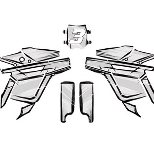 TALARIA STING Cartoon Animated White Gray Full Graphics Kit Gloss or ...