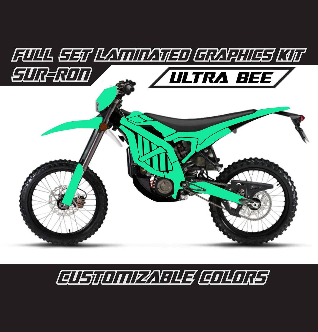 Sur Ron Ultra Bee - Mint Solid Full Color Graphics Kit Gloss or Matte ...