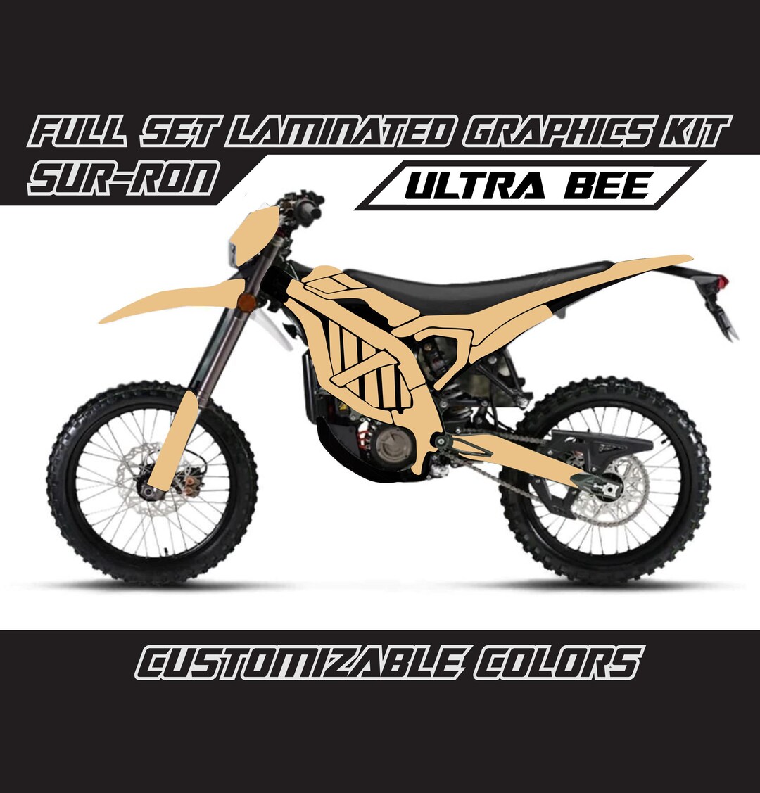 Sur Ron Ultra Bee - Beige Solid Full Color Graphics Kit Gloss or Matte ...