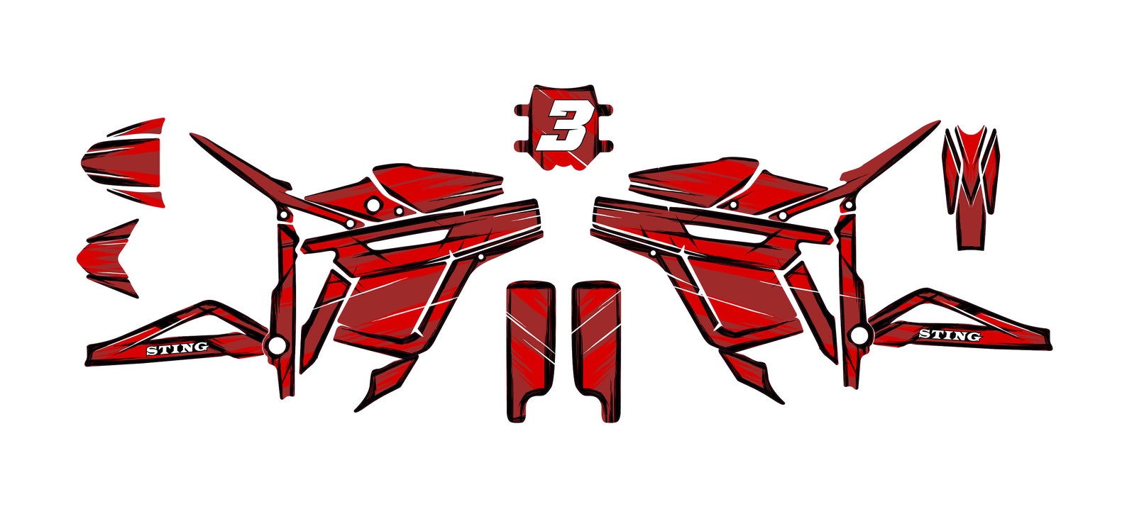 TALARIA STING Cartoon Animated Red Full Graphics Kit Gloss or Matte ...