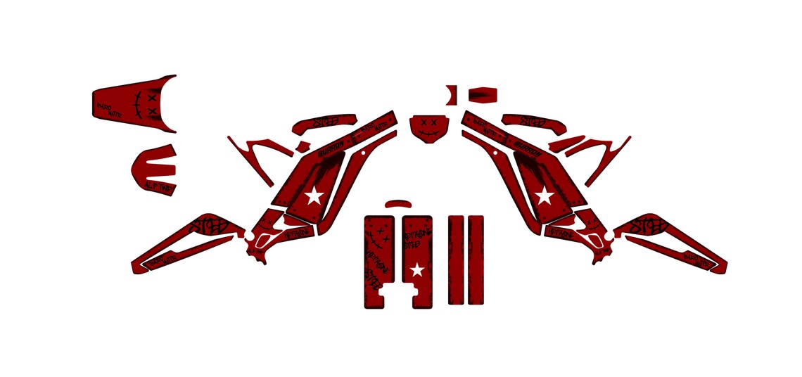 SUR RON Graffiti Red Full Graphics Kit Gloss or Matte - Etsy