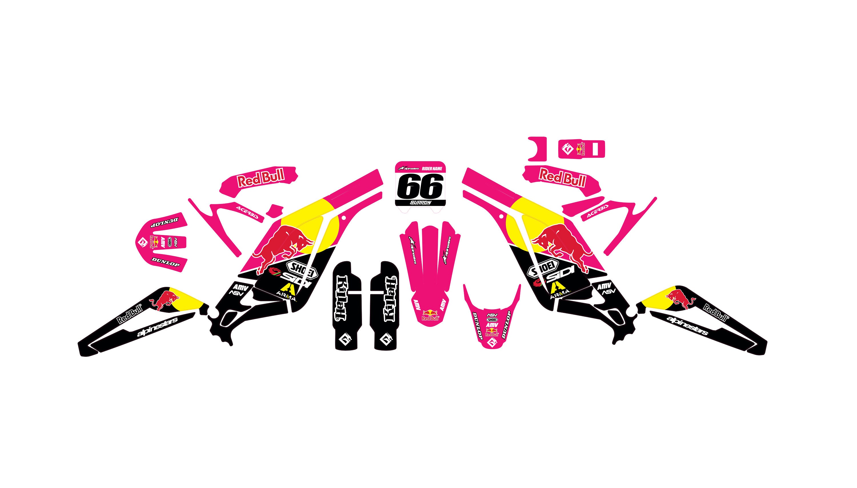 SUR RON R Bull Pink Full Graphics Kit Gloss or Matte Surron Laminated ...