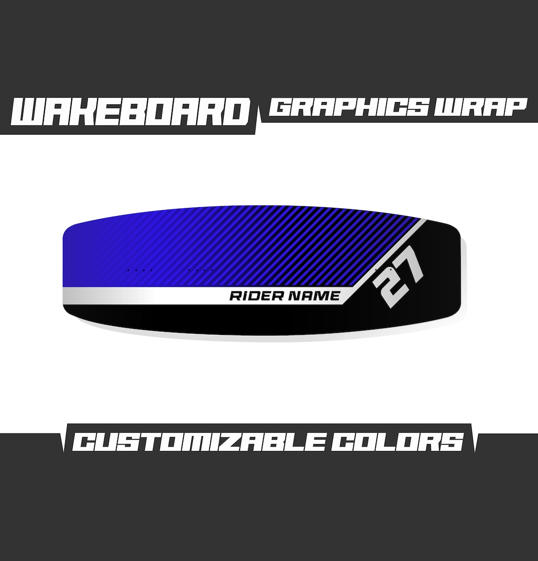 Wakeboard Blue Black Custom Graphics Kit Sticker Skin Design Wrap Decal ...
