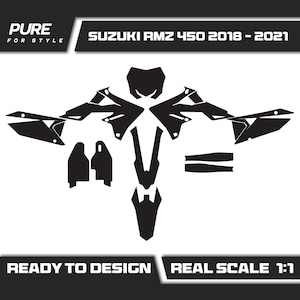Vector Graphics Template for SUZUKI RMZ 450 2018 2019 2020 2021 Custom ...
