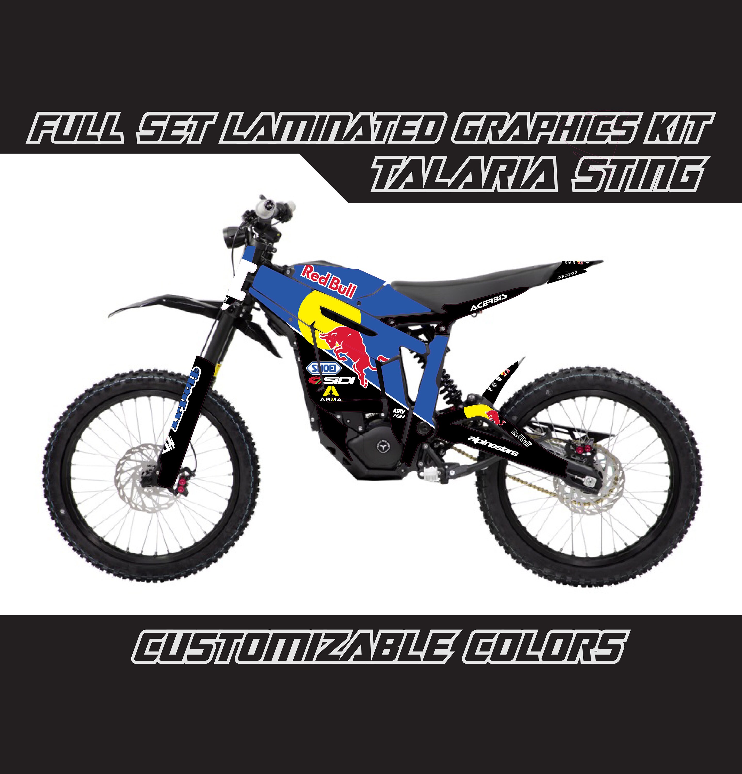 TALARIA STING R Bull Full Graphics Kit Gloss or Matte Laminated Bubble ...