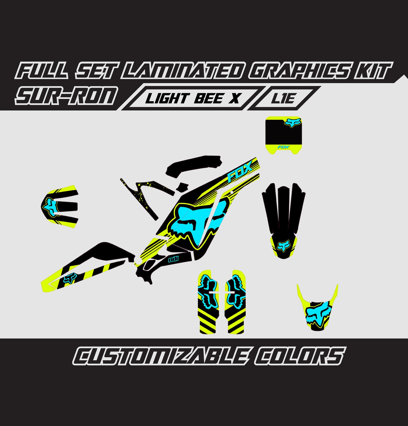 SUR RON Fluo Electric Yellow Full Graphics Kit Gloss or Matte - Etsy