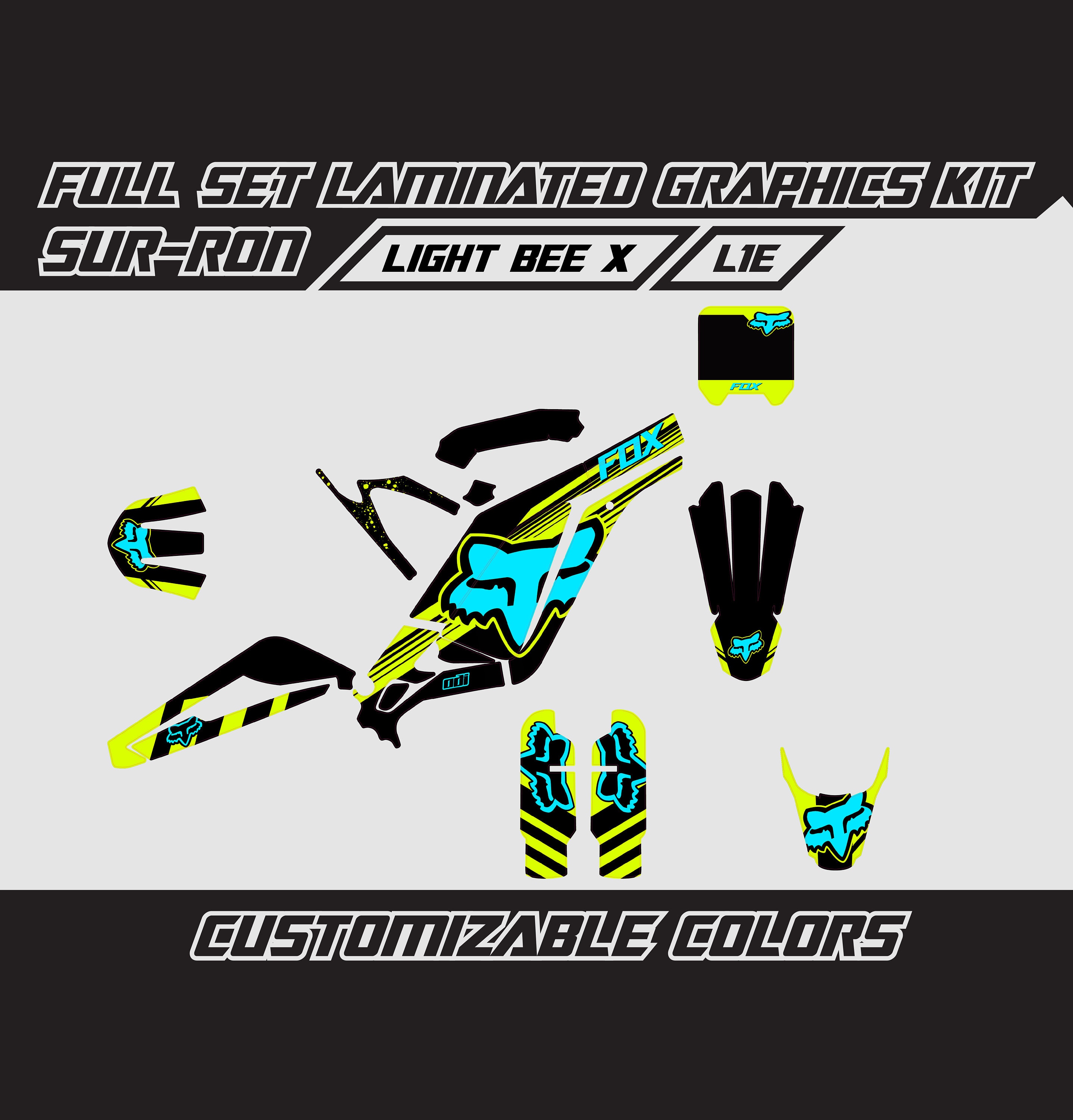SUR RON Fluo Electric Yellow Full Graphics Kit Gloss or Matte - Etsy