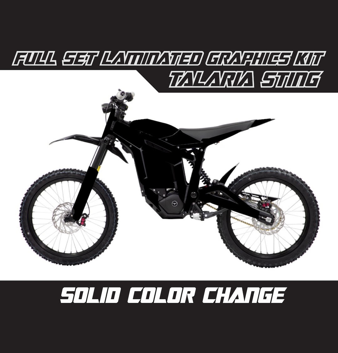TALARIA STING Black Solid Full Color Change Graphics Kit Gloss or Matte ...
