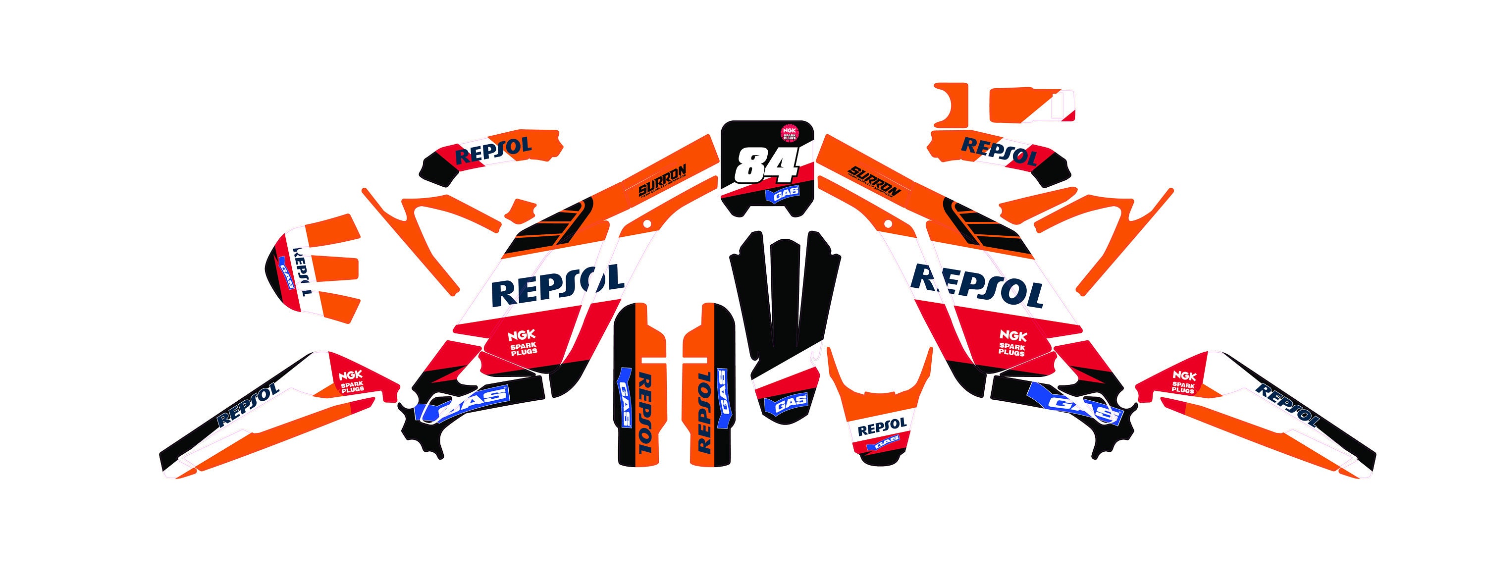 SUR RON Moto Repsol GP Full Graphics Kit Gloss or Matte - Etsy