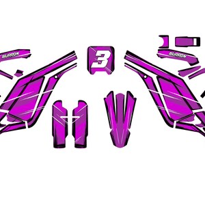 SUR RON Light Bee X Graphics Kit - Purple Cartoon Full Decal Wrap Vinyl ...
