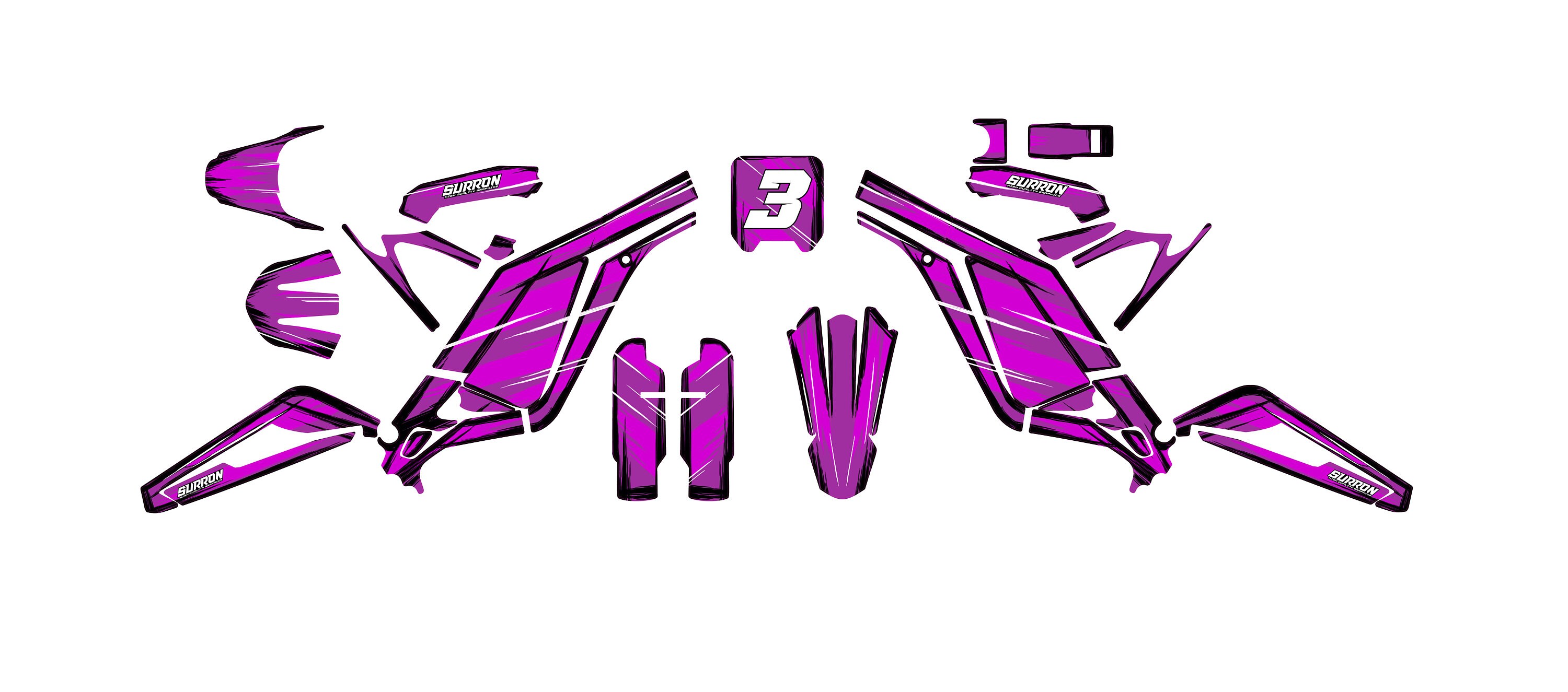 SUR RON Light Bee X Graphics Kit - Purple Cartoon Full Decal Wrap Vinyl ...