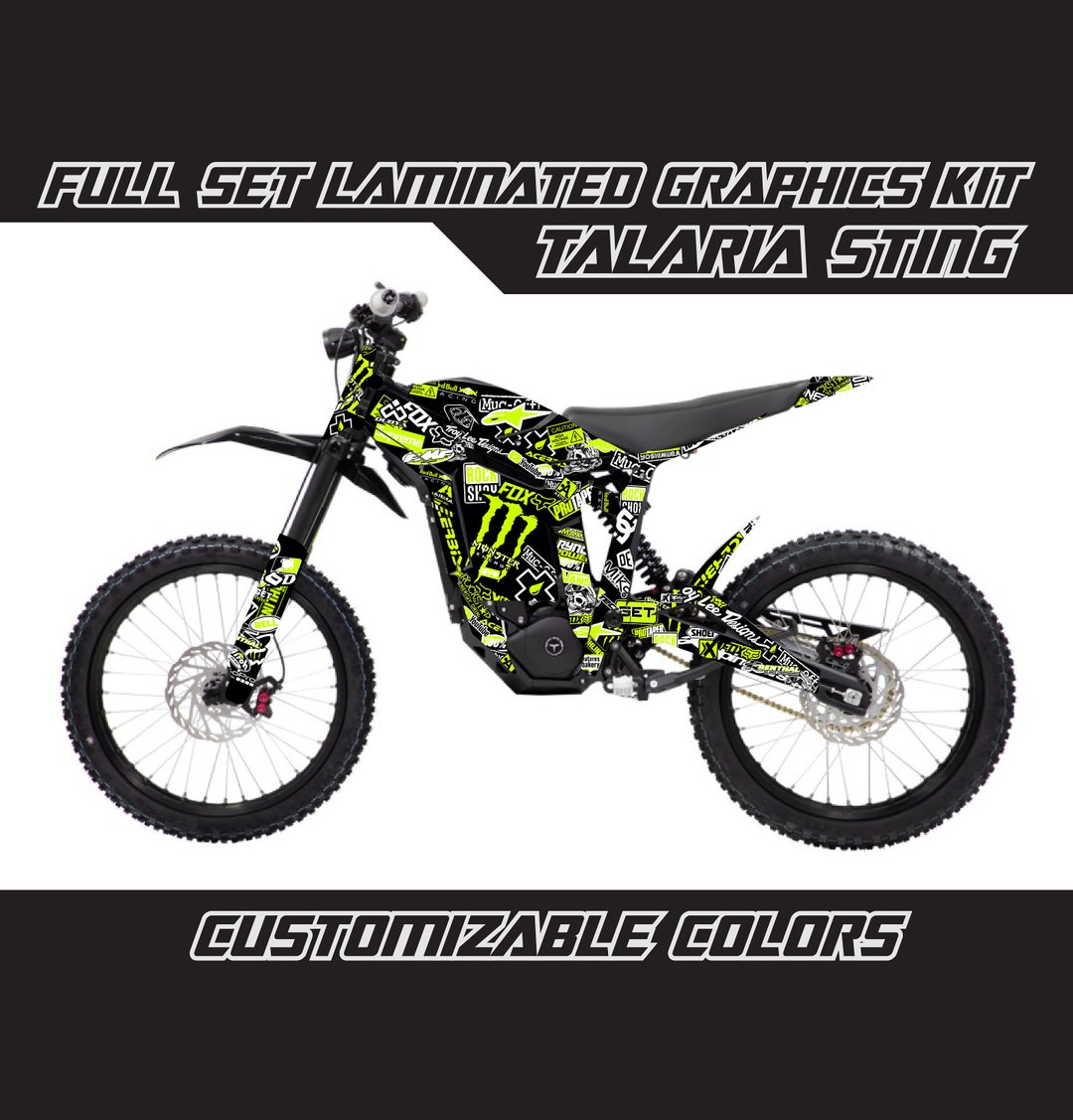 TALARIA STING Stickerbomb Lime Green Full Graphics Decals - Etsy
