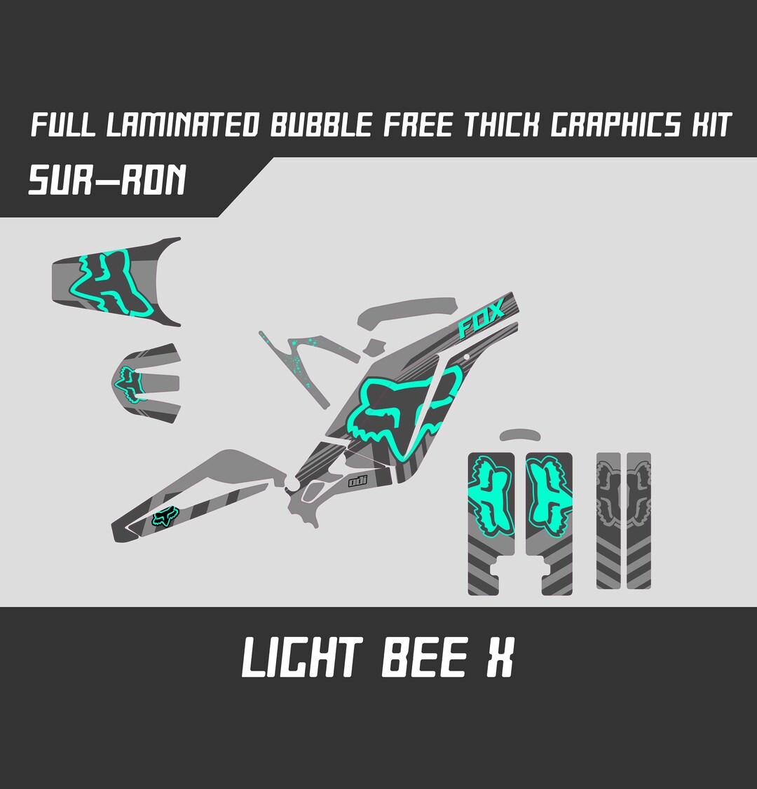 SUR RON Fox Full Graphics Kit Gloss or Matte Surron Laminated Bubble ...