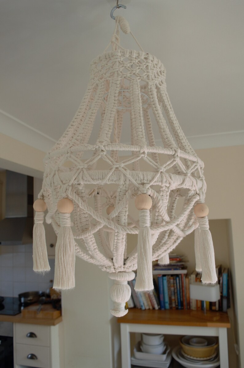Macrame Chandelier Light Handmade Decorative - Etsy