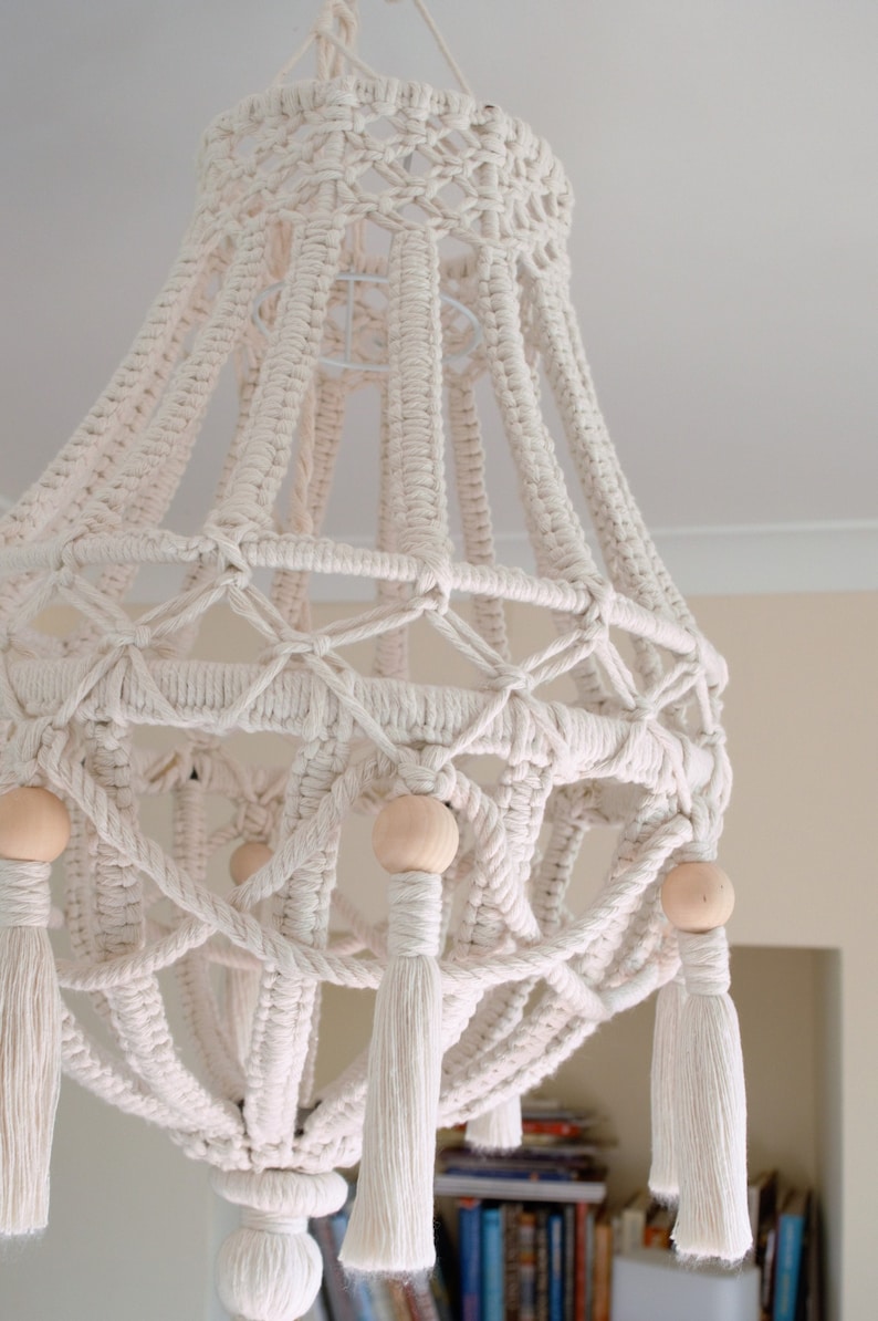 Macrame Chandelier Light Handmade Decorative - Etsy