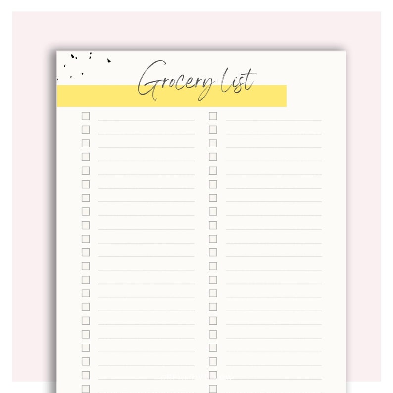 Printable Grocery List, Colorful Planner Template, Simple Design of ...