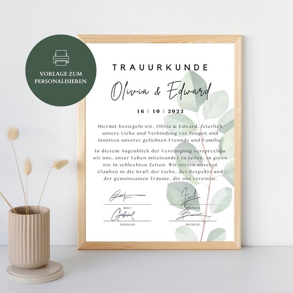 Wedding Ceremony Certificate Template Etsy