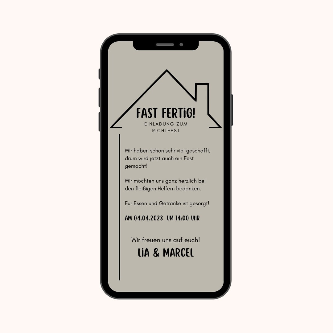 Digital Invitation Topping Out | Ecard Topping Out to Personalize ...