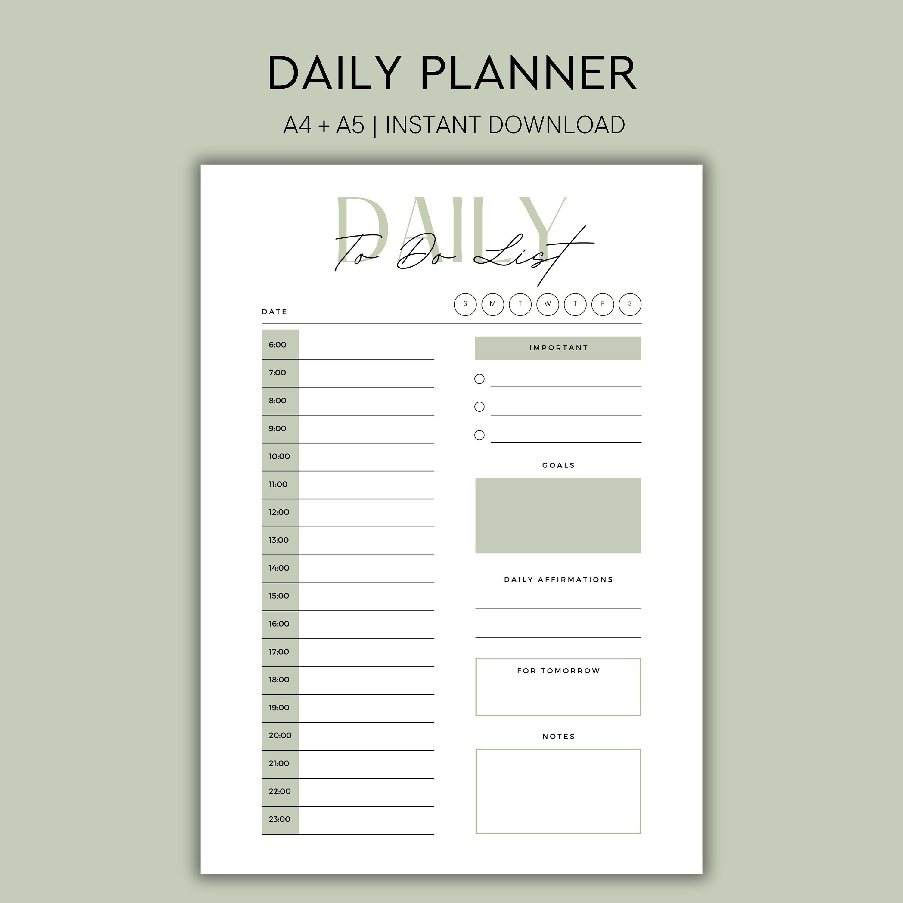 Daily Planner Printable to Do List Digital Digital Download PDF ...