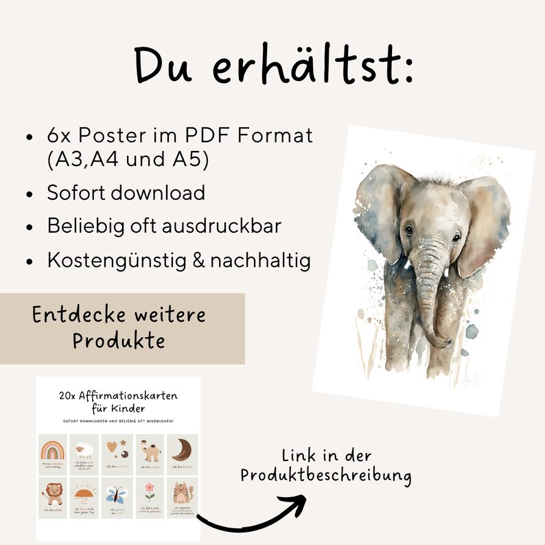 Safari Tier Poster Set Kinder 6x Kinderzimmer Poster Zum - Etsy