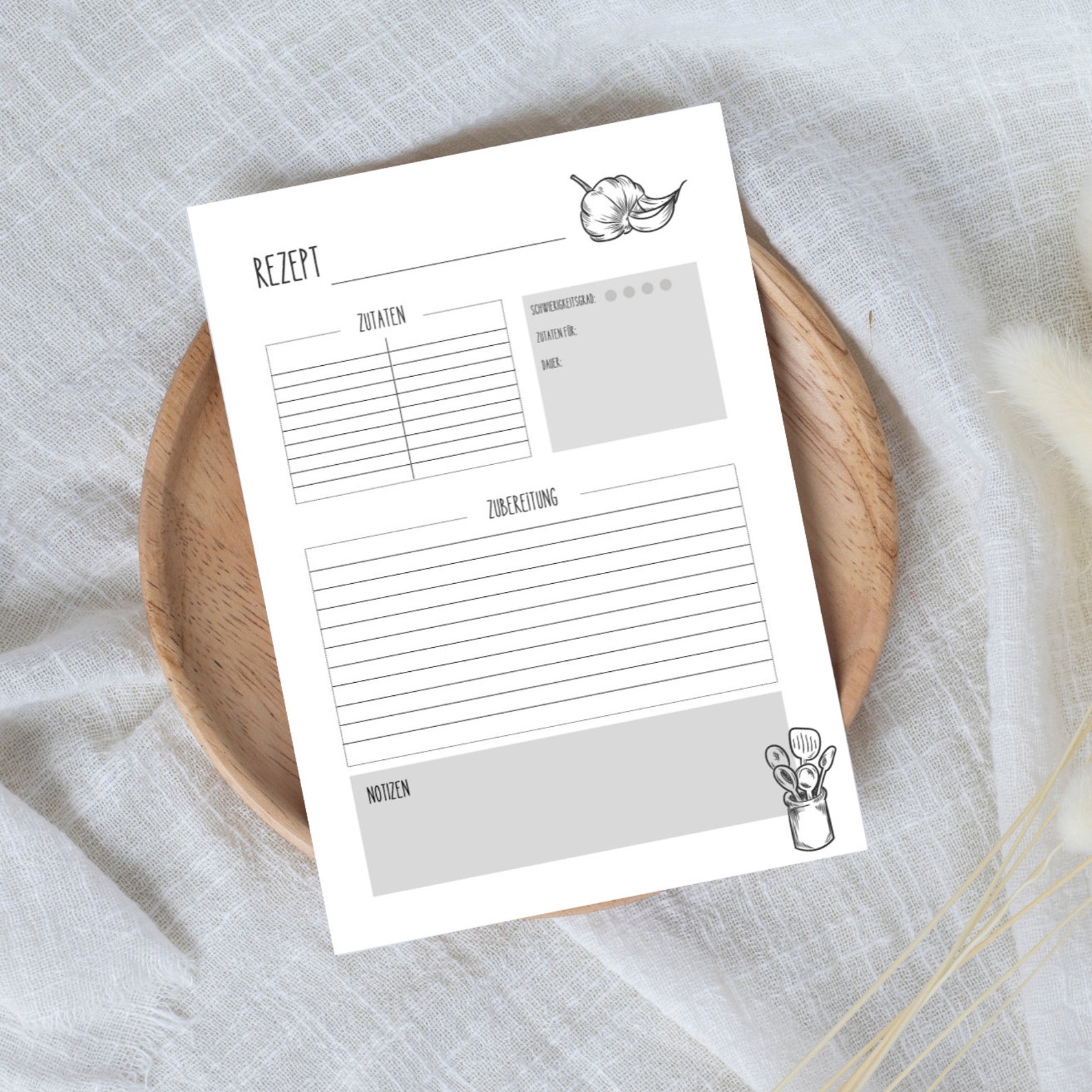 Recipe Template A4 to Print Printable Fill-in Recipe Template Recipe ...