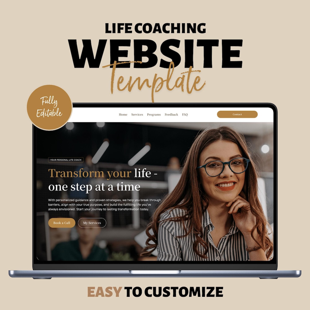 Life Coach Website Template | Landing Page Template | Business Coach ...
