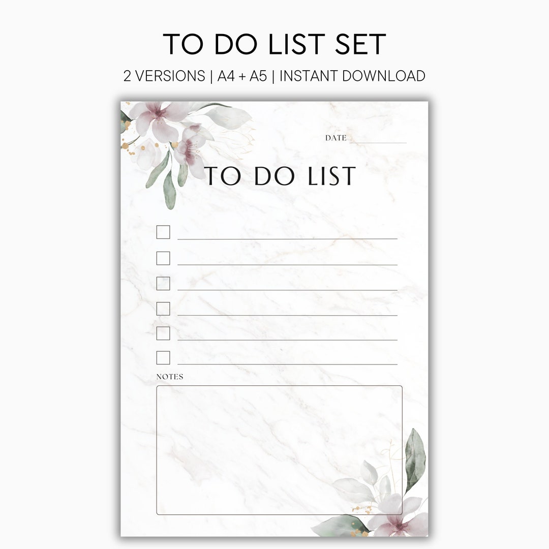 Buy To Do List Set Printable to Do List Digital Digital Download PDF ...