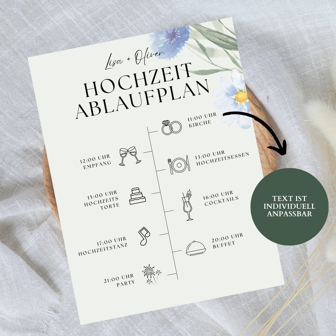 Ablaufplan Hochzeit deutsch Tagesplan Hochzeit Ablaufplan ...