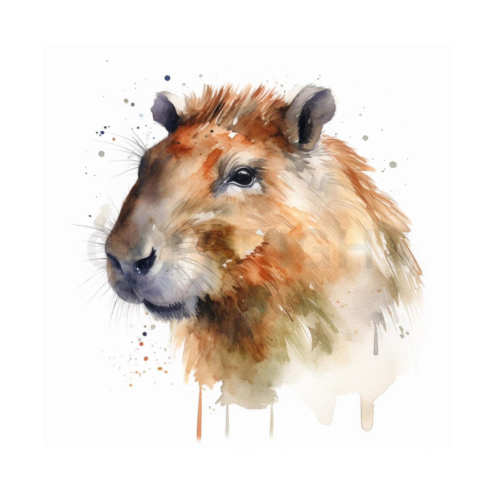 Capybara Clipart 8 Jpgs Capybara Clip Art Watercolor Digital Download ...