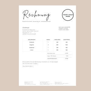 Invoice Template German Invoice Template Canva Personalized Invoice to ...