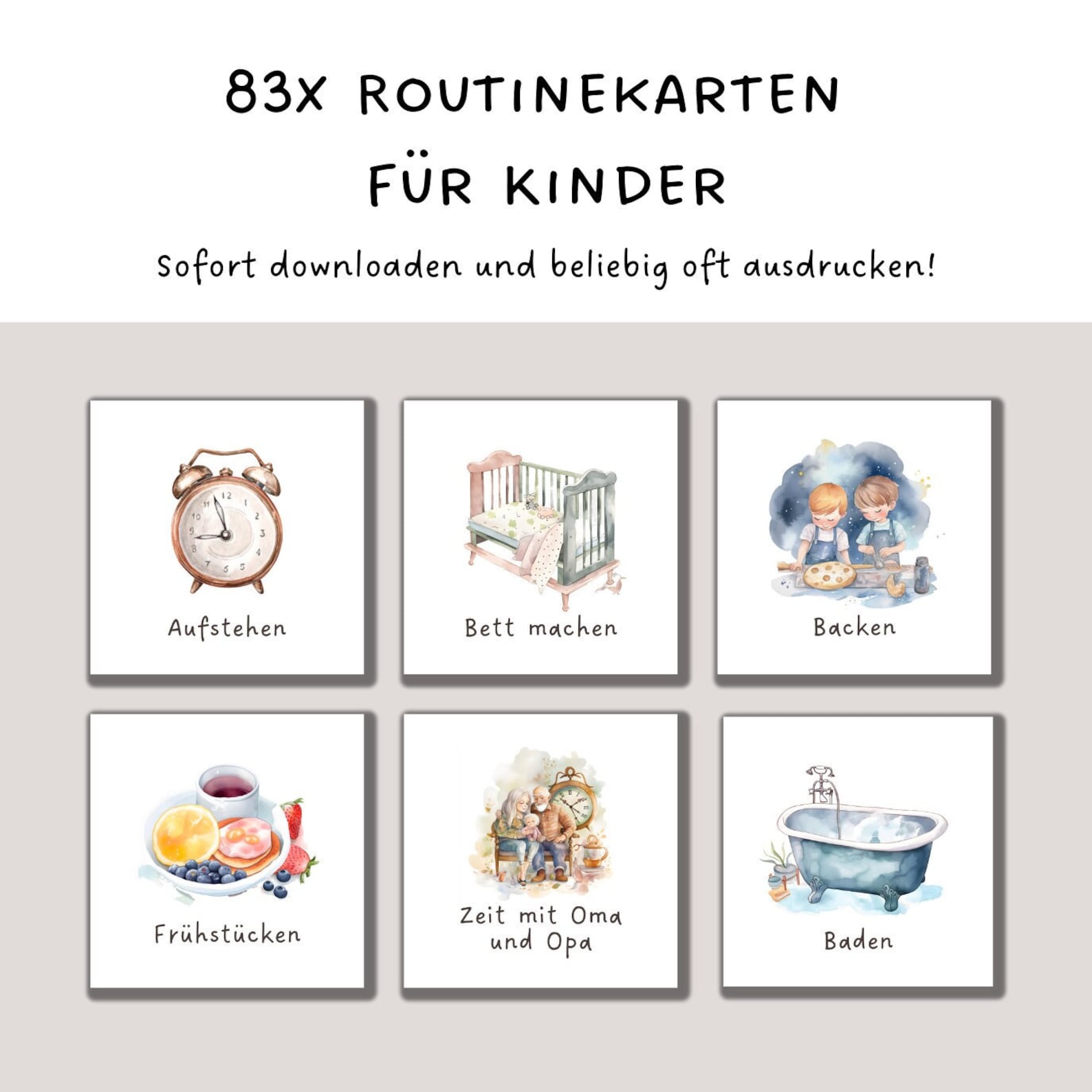 Routinekarten für Kinder | 83x Routine Kartenset zum ausdrucken ...