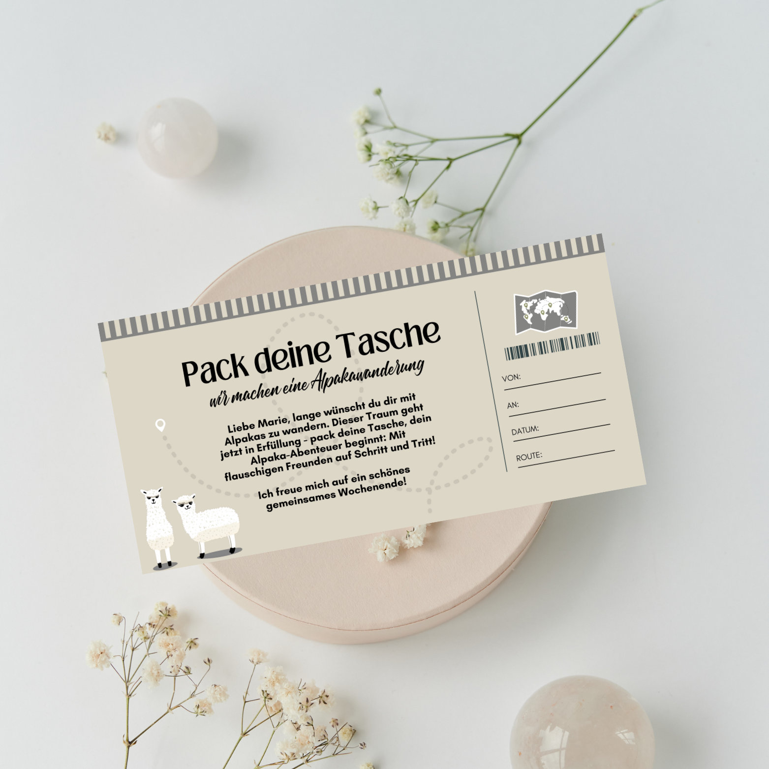 Voucher Alpaca Hike Template | Voucher Trip to Print | Gift Idea ...