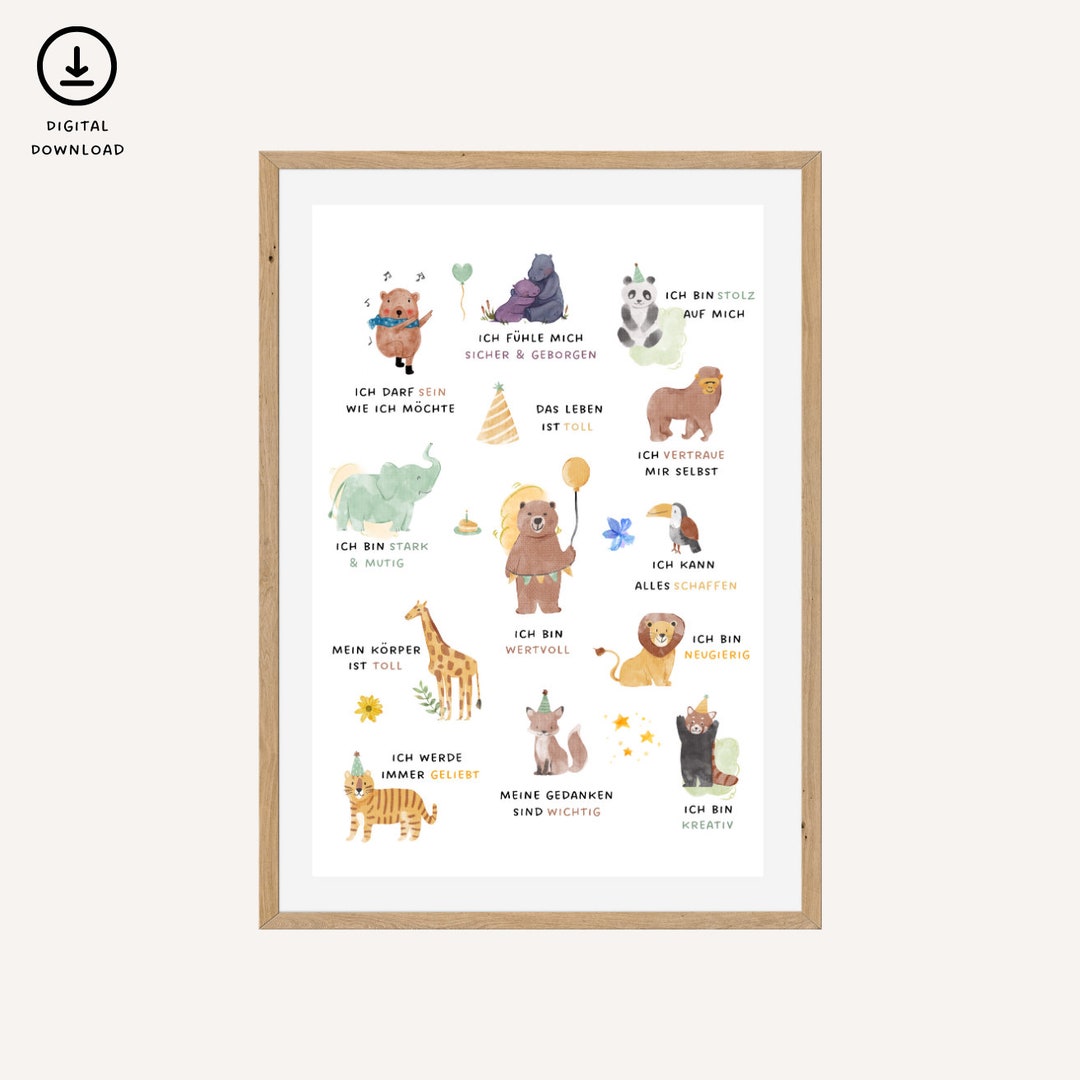 Affirmation Poster Kids Learning Poster Affirmations to Print Nursery ...