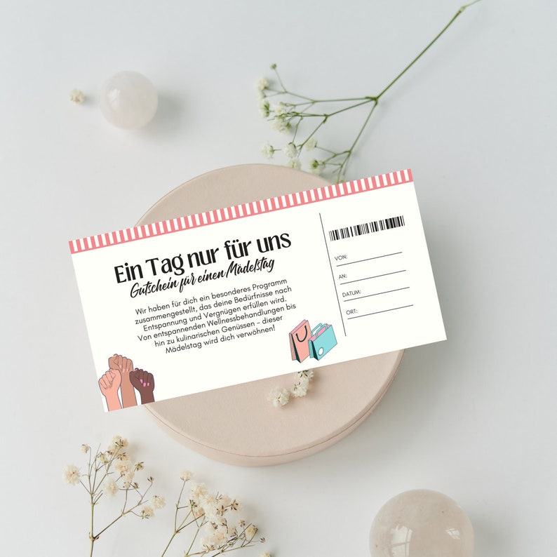 Voucher Girls Day Template Voucher Shopping to Print Gift Idea Coupon ...