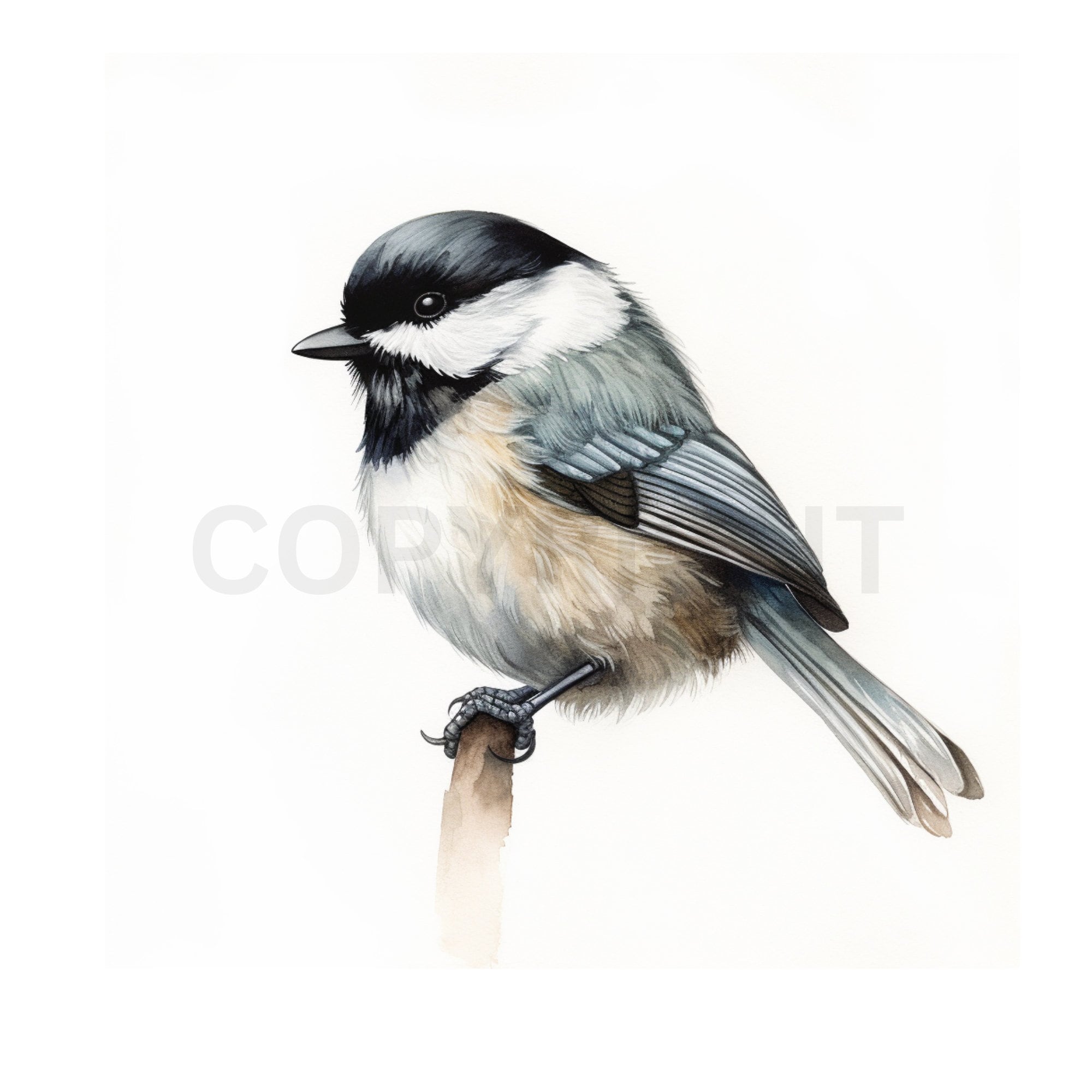 Chickadee Clipart | 8 Jpgs | Chickadee Bird Clip Art Watercolor ...