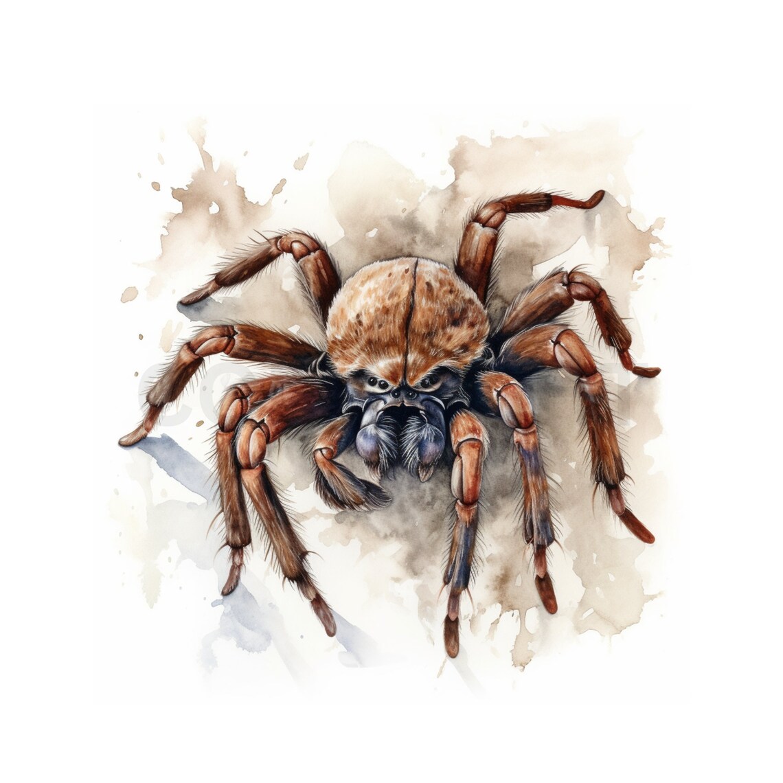 Tarantula Clipart 8 Jpgs Tarantula Spider Clip Art Watercolor Digital ...
