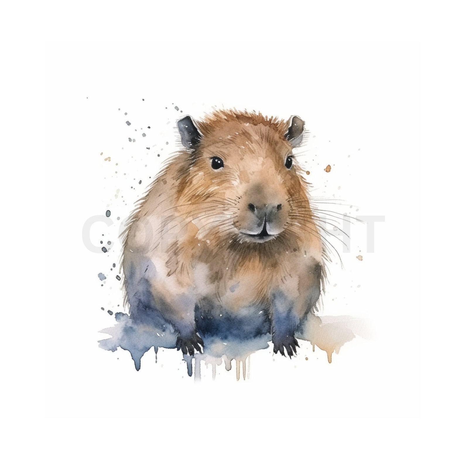 Capybara Clipart 8 Jpgs Capybara Clip Art Watercolor Digital Download ...