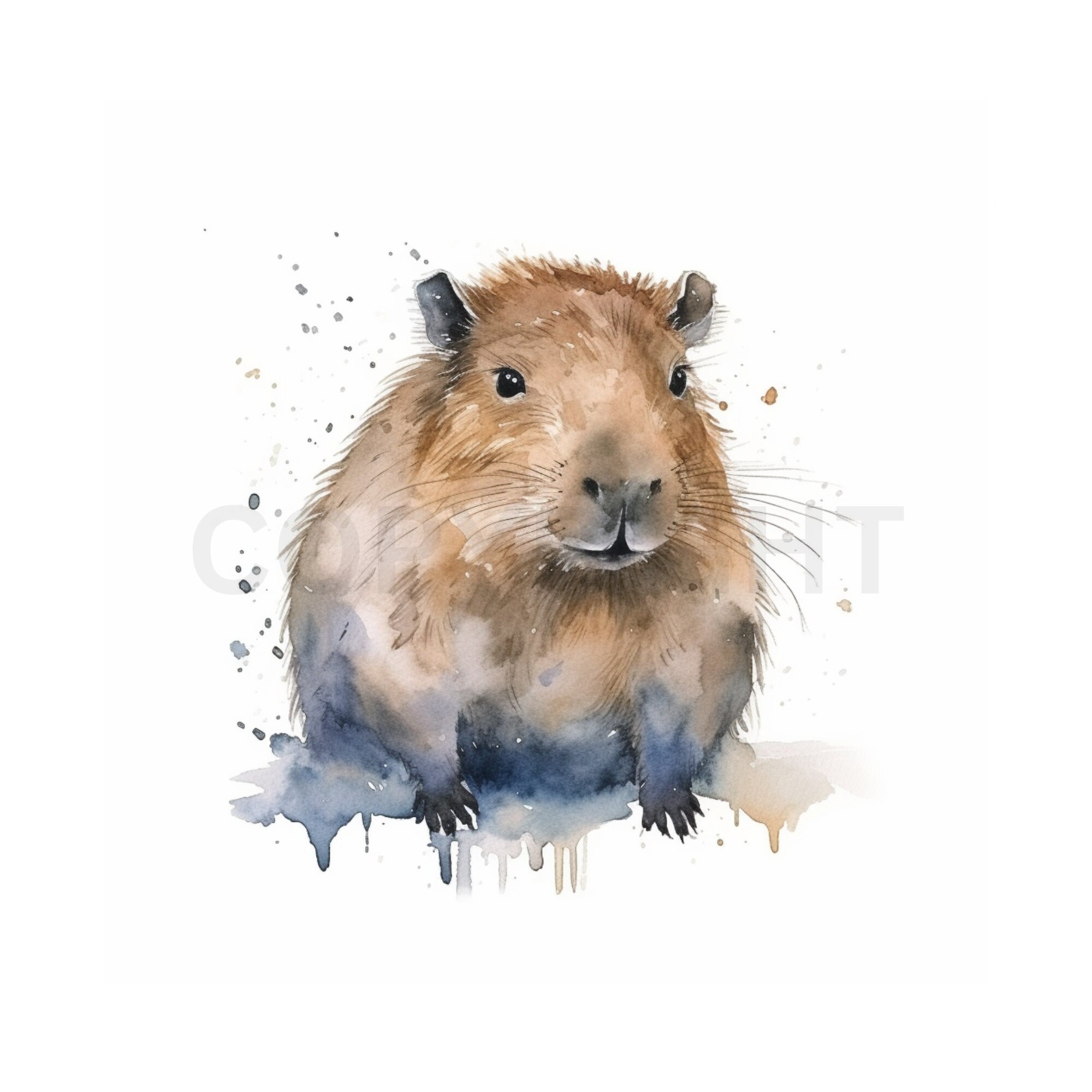 Capybara Clipart 8 Jpgs Capybara Clip Art Watercolor Digital Download ...