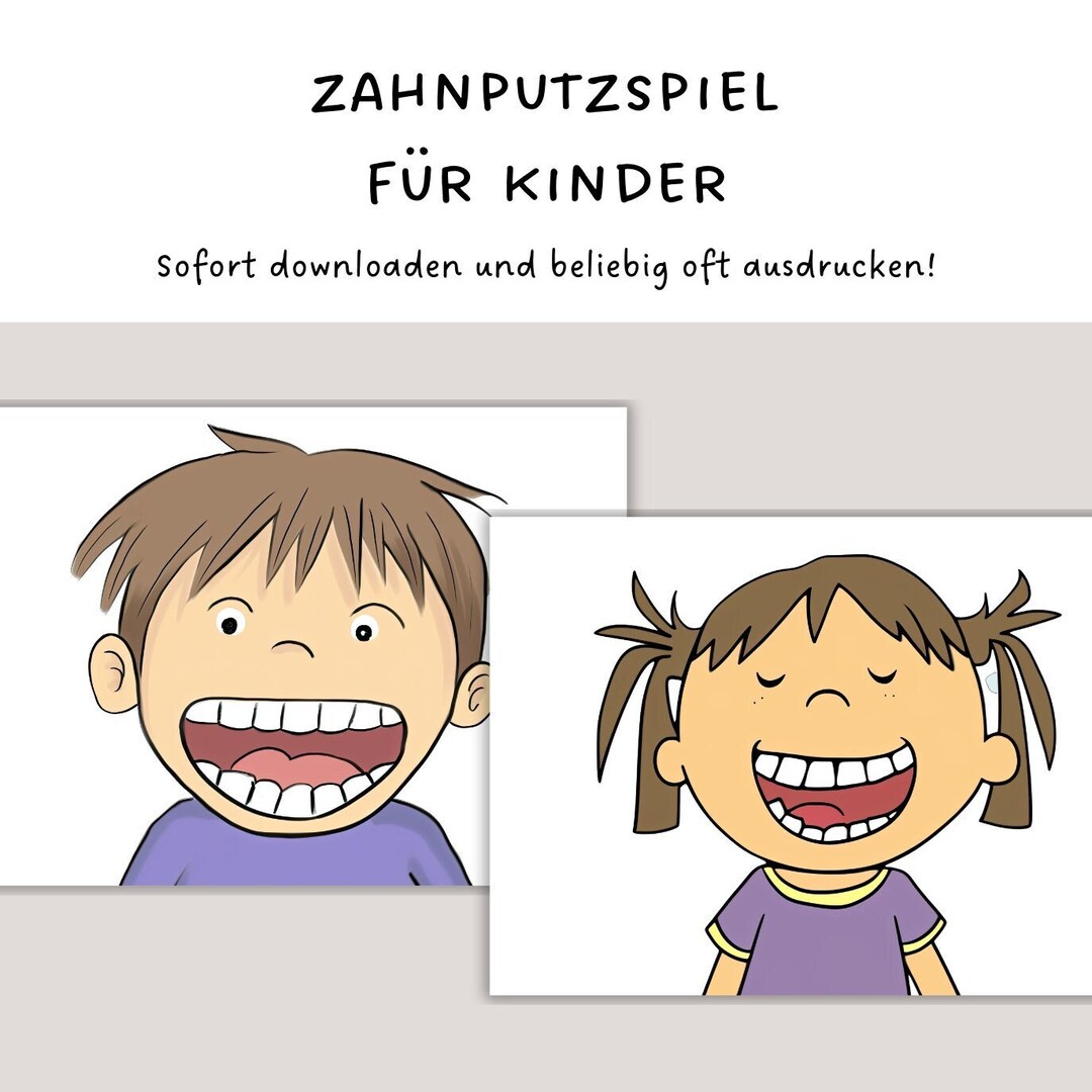 Printable Toothbrushing Game Toothbrush Template PDF for Kids Gift for ...